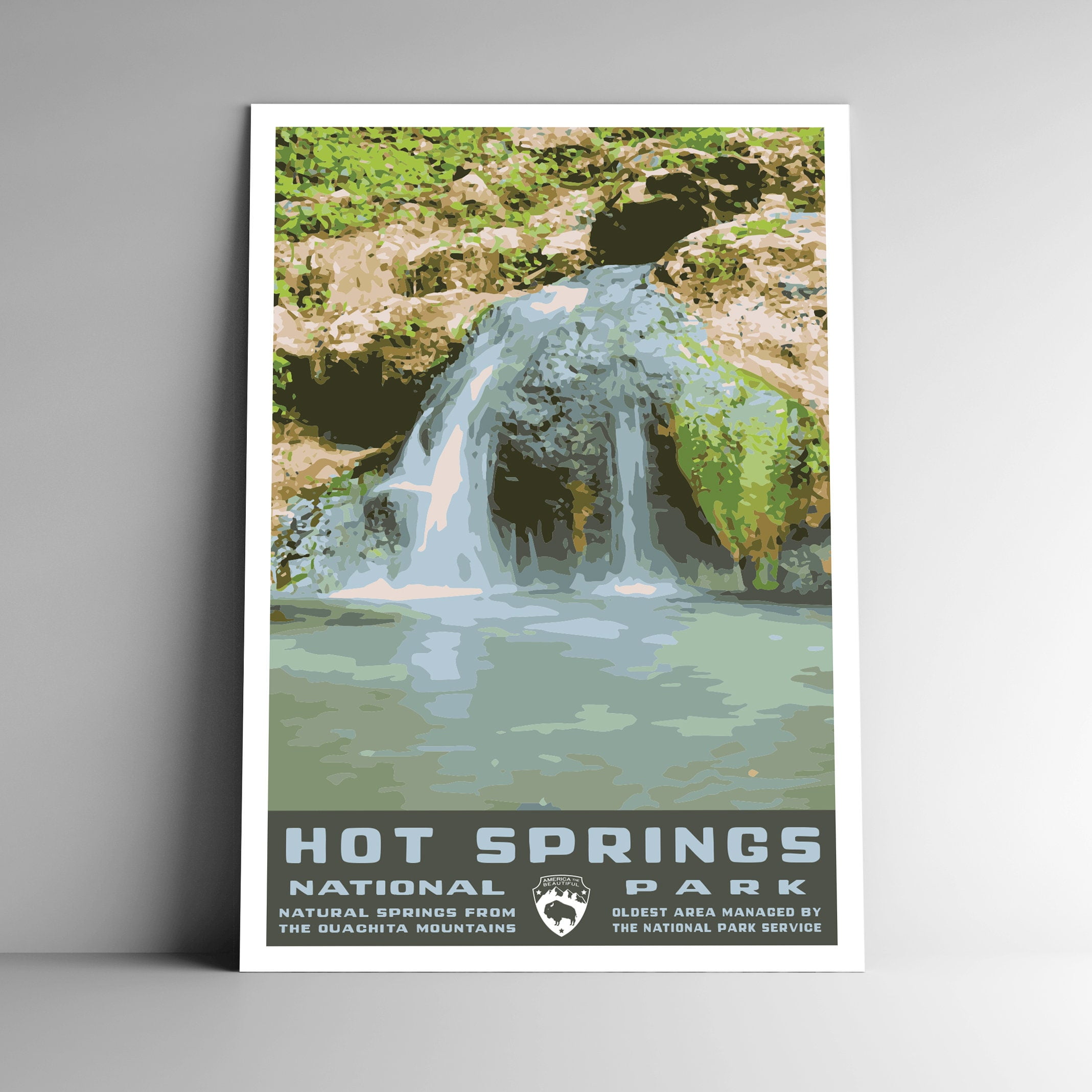 Hot Springs National Park Vintage Travel Poster / Postcard WPA Style ...