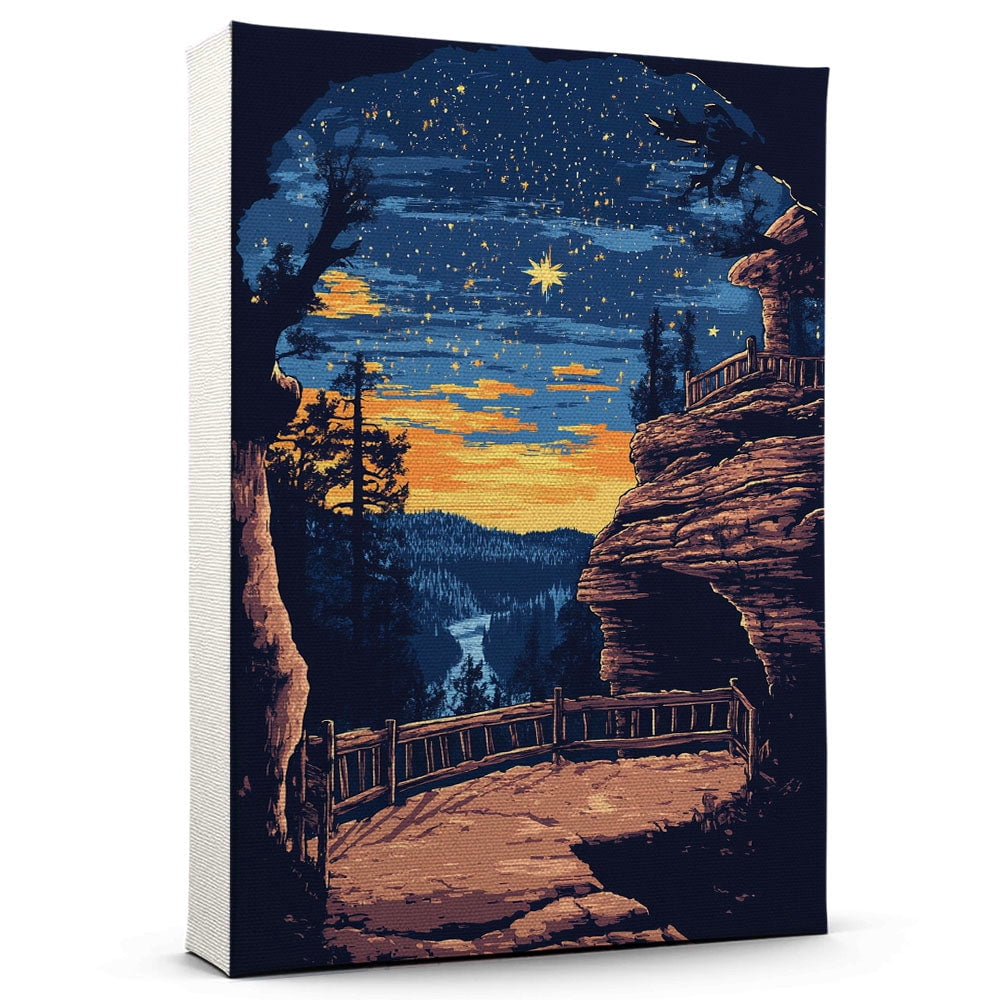 Hot Springs Travel Starry Night Canvas Print, Arkansas Canvas Wall art ...