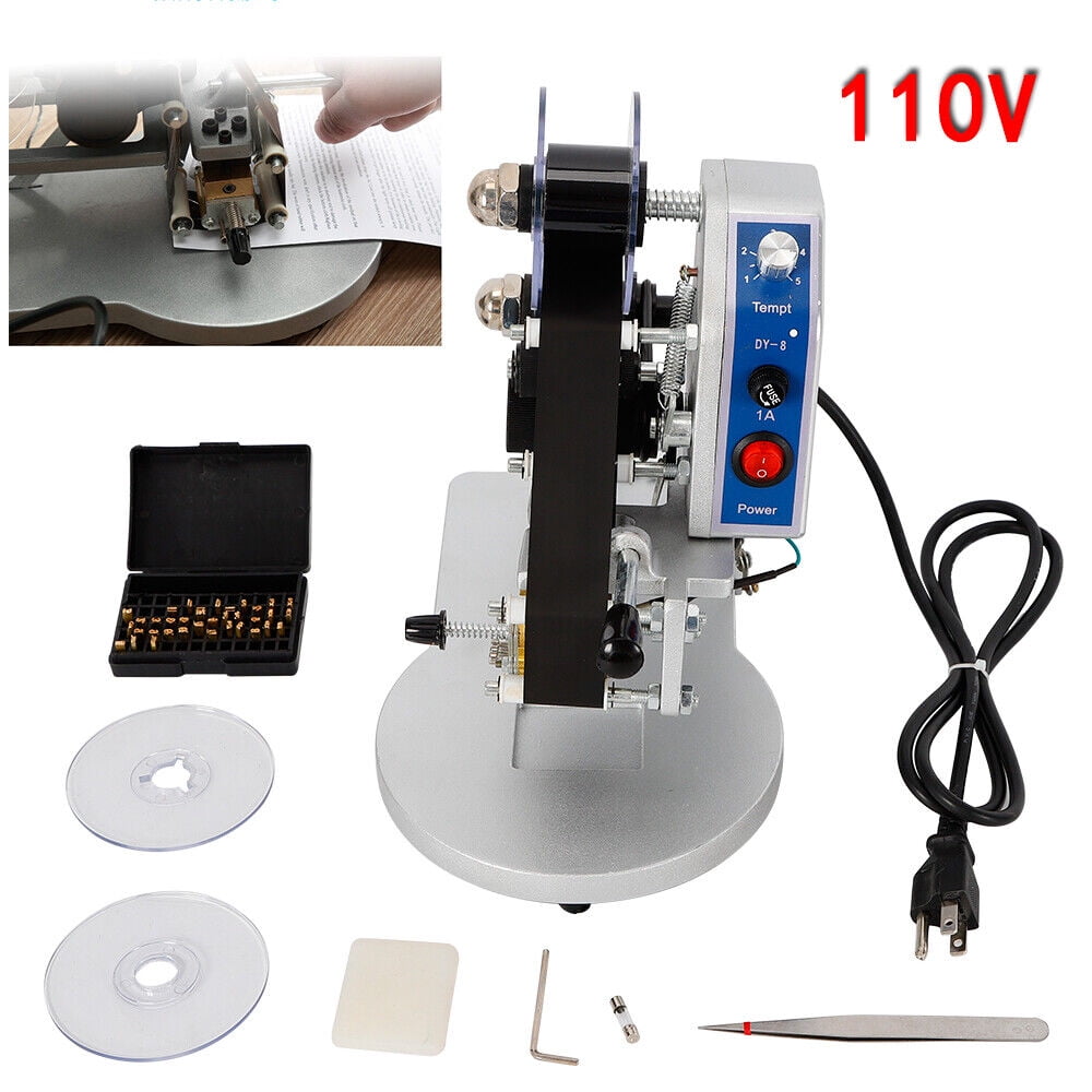 Hot Stamp Printer 110V Ribbon Manual Hot Foil Stamping Printer Date Code Machine 110V DY-8 ...