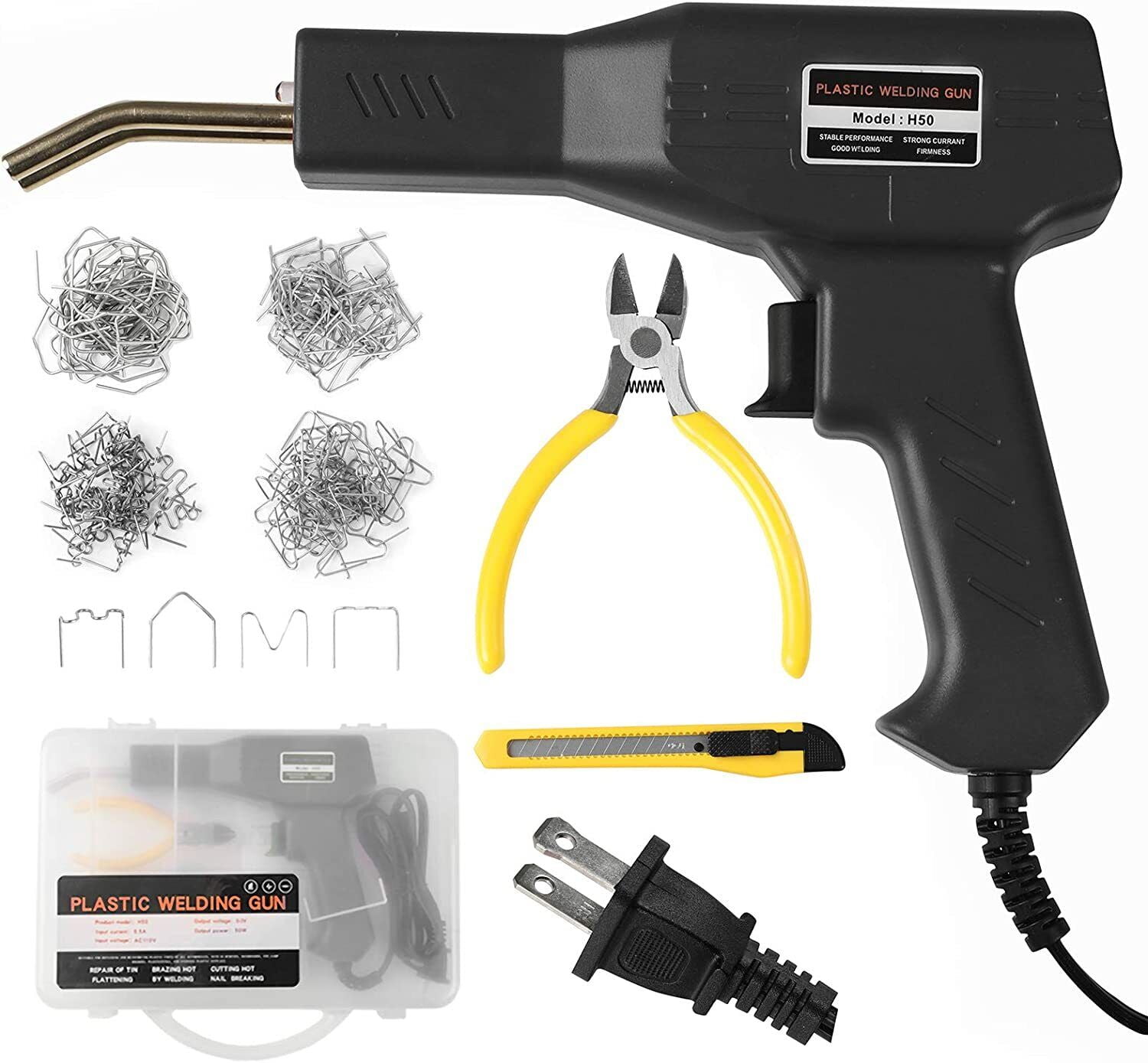 Hot Stapler Car Bumper Fender Fairing Welder Gun Plastic Repair Kit ...