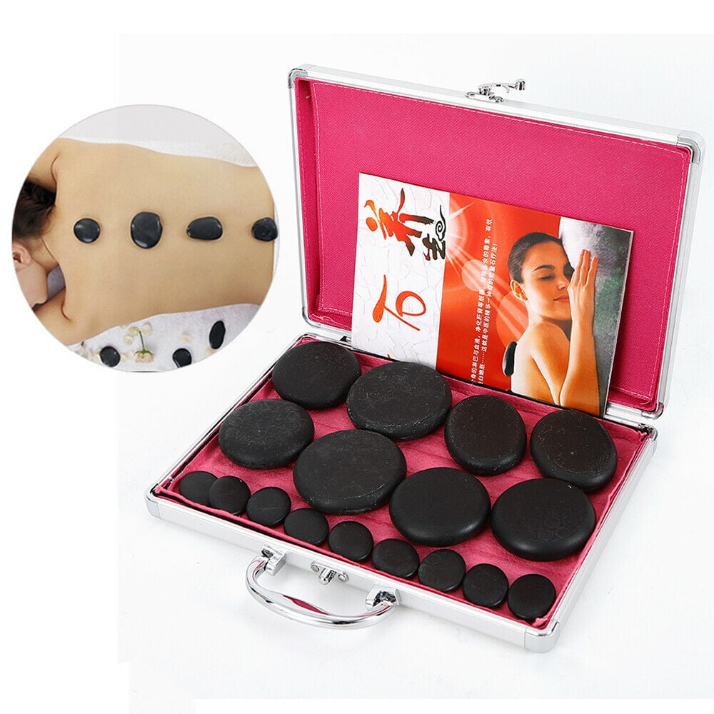 16PCs Hot Stones Massage Set with Heater Kit, Basalt Rocks for Spa ...