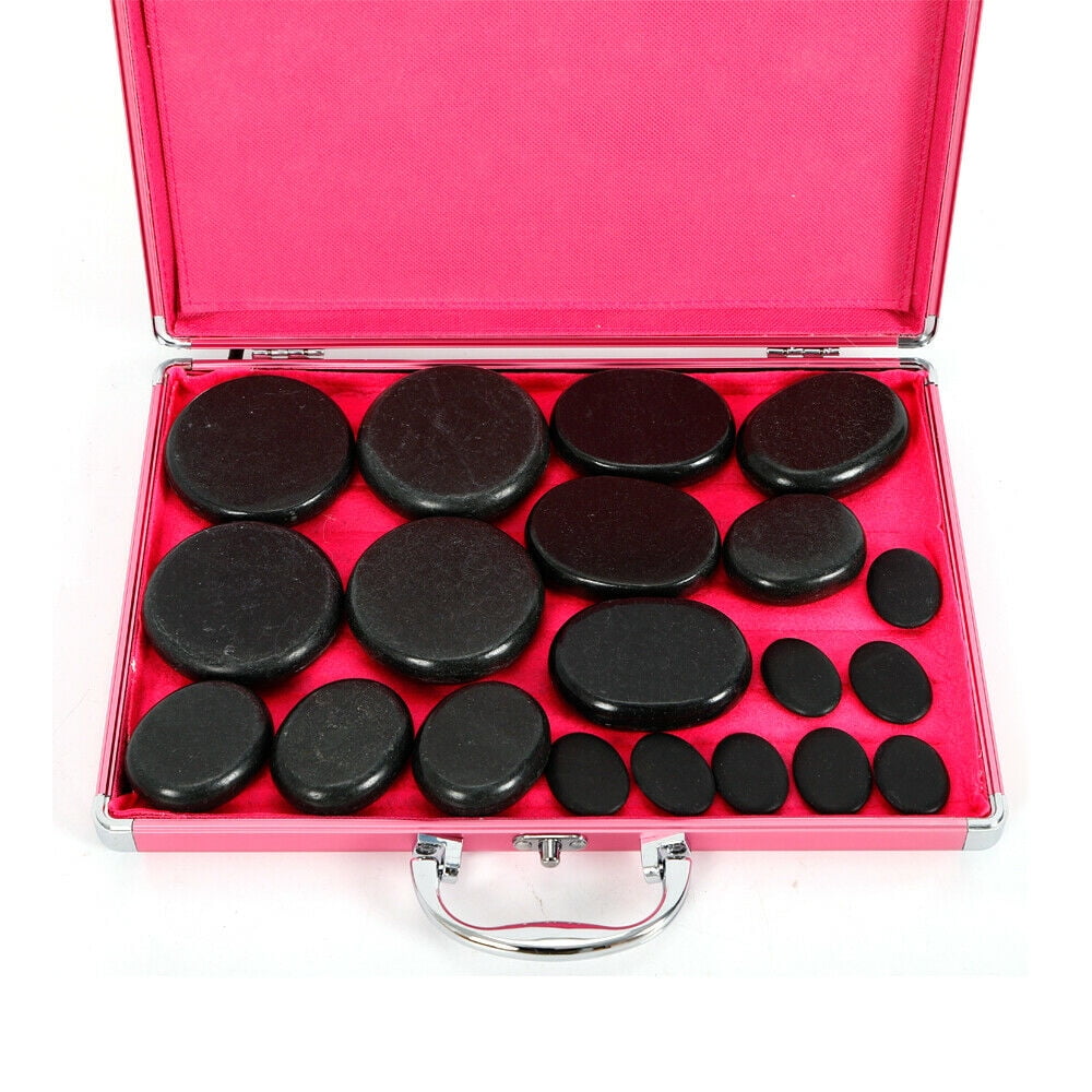 Hot Stones Massage Kit, 20Pcs Portable Smooth and Natural Basalt Hot ...