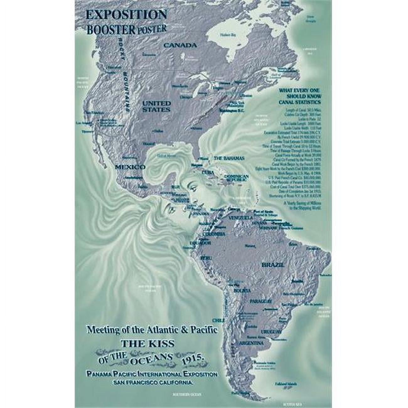 Hot Stuff 1120-16x20-MA Kissing Map Poster - Walmart.com