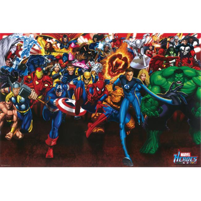 Hot Stuff Enterprise Z005-24x36-NA Marvel Heroes Collage Poster ...