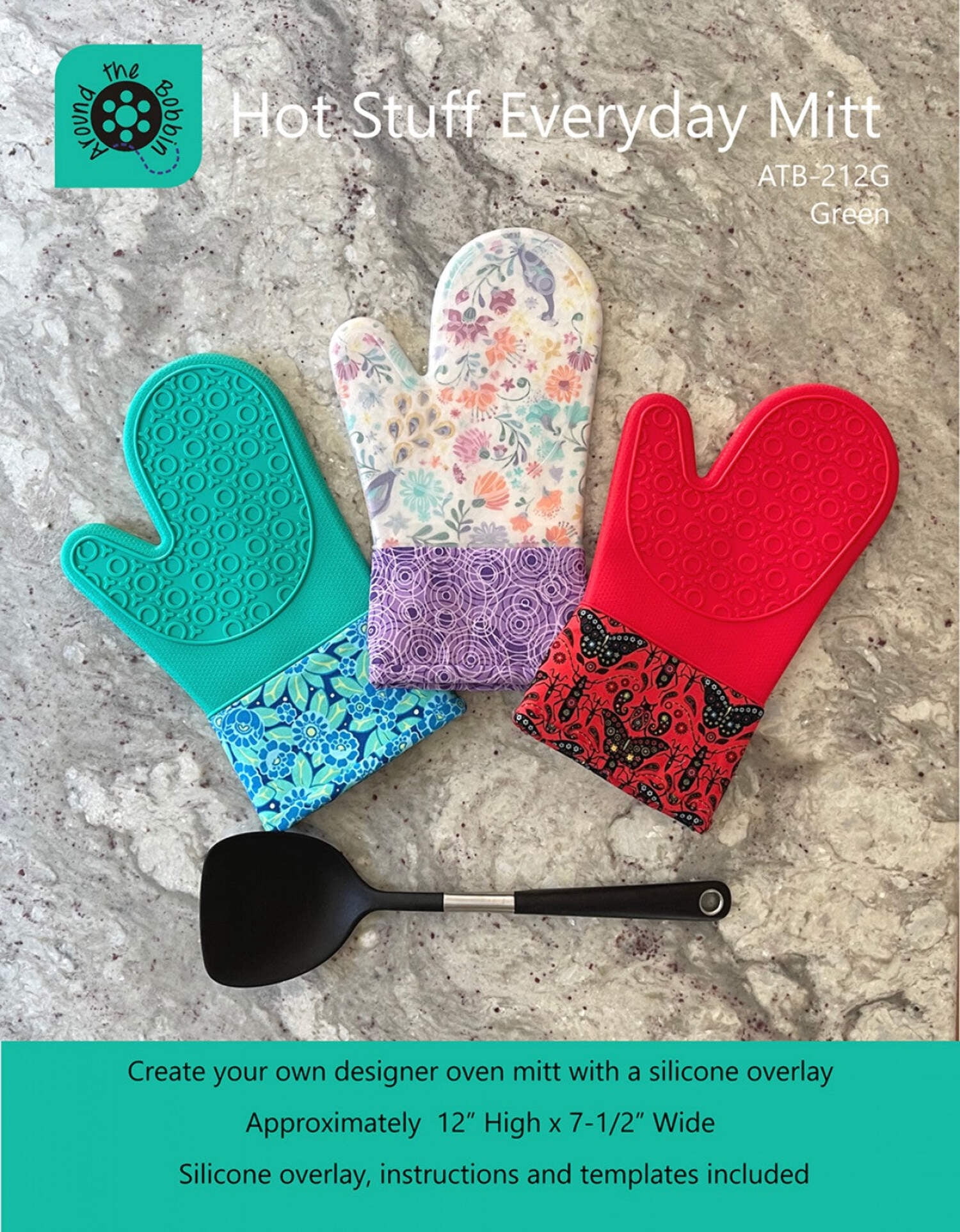 Hot Stuff Everyday Mitt Sewing Pattern and Green Silicone Mitt by Lisa ...