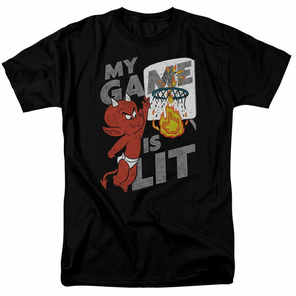 Hot Stuff Game Is Lit T Shirt Mens Licensed Cartoon Merchandise Devil ...