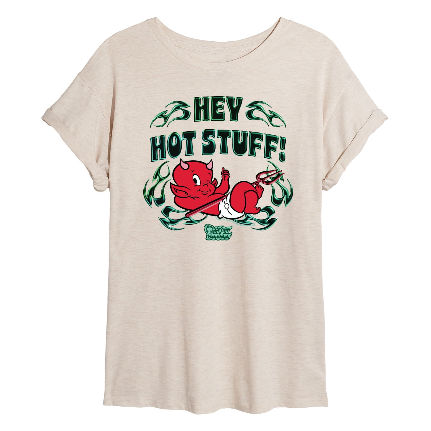 Hot Stuff - Hey Hot Stuff - Women's Oversized Graphic T-Shirt - Walmart.com