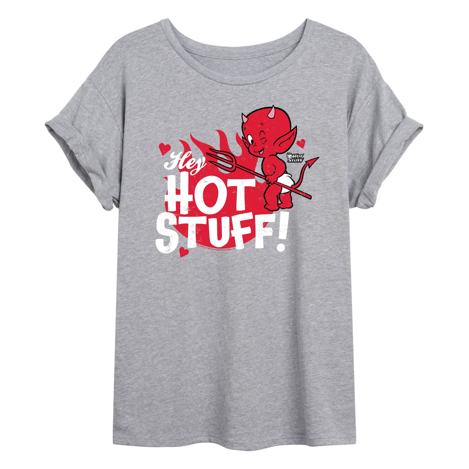 Hot Stuff - Hey Hot Stuff - Women's Oversized Graphic T-Shirt - Walmart.com