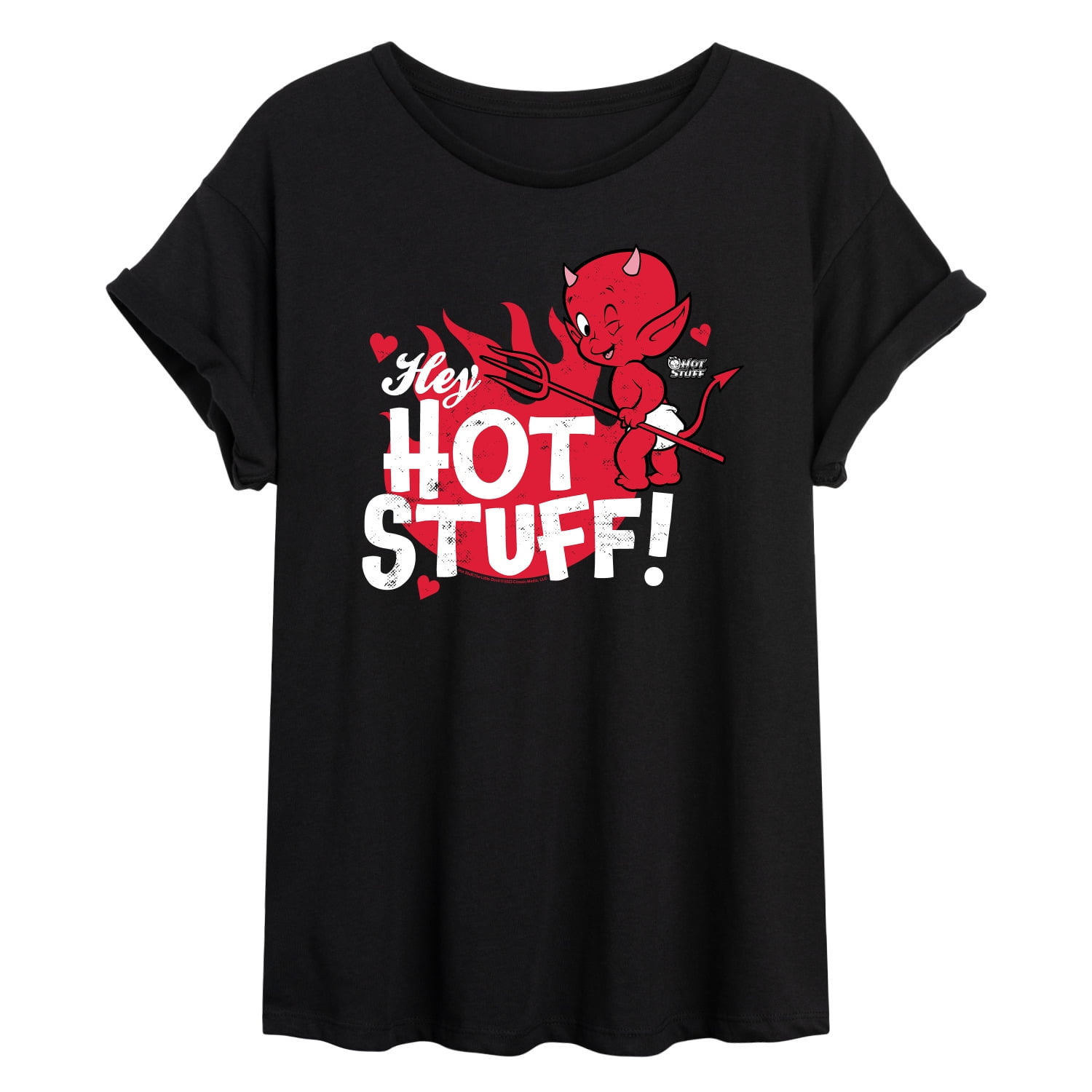 Hot Stuff - Hey Hot Stuff - Women's Oversized Graphic T-Shirt - Walmart.com