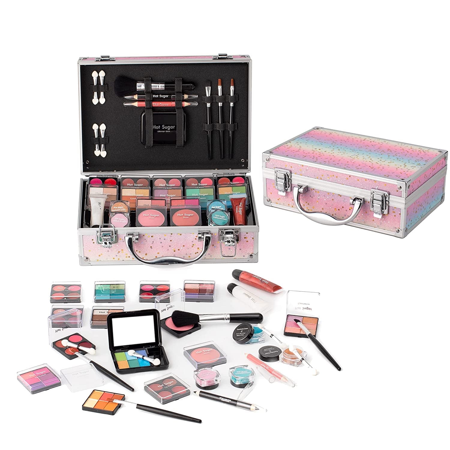 Hot Sugar Makeup Kit for Girls and Teens, 46 Eye Shadows, 20 Lip Balms ...