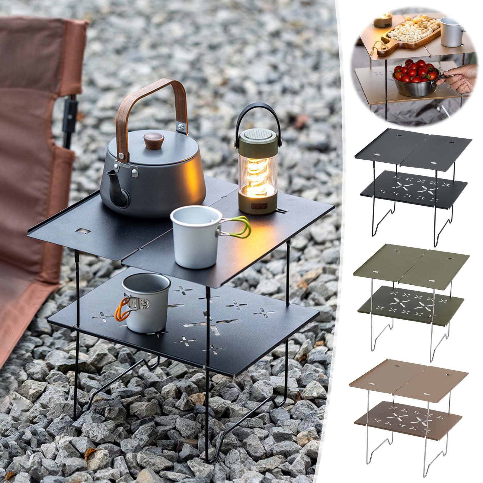 Hot Summer Sale, Topliu Outdoor Camping Picnic Table, Portable Aluminum Folding Table, Foldable ...