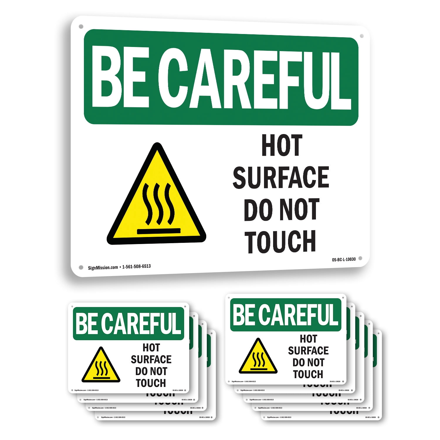 Hot Surface Do Not Touch OSHA Be Careful Aluminum Sign 10 Inch x 7 Inch ...
