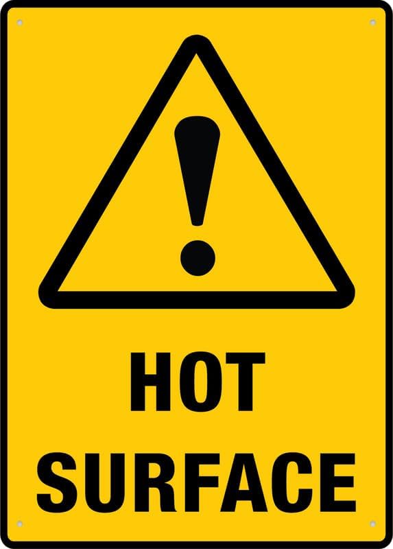 Hot Surface Signs Outdoor Uv Printed Aluminum 12 X 8 In Weatherproof ...