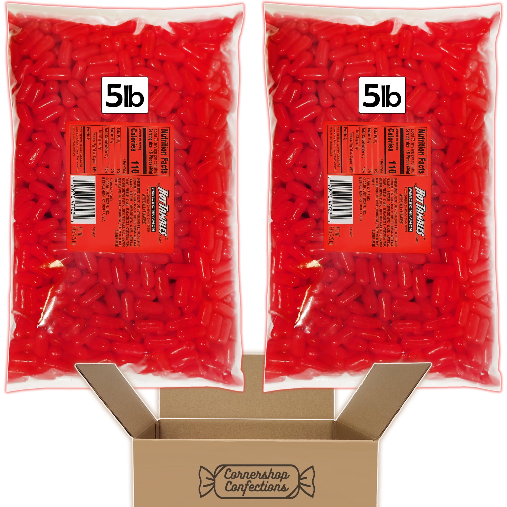 Hot Tamales Fierce Cinnamon Candy Bulk Pack - 10 Pounds Total - Gluten ...