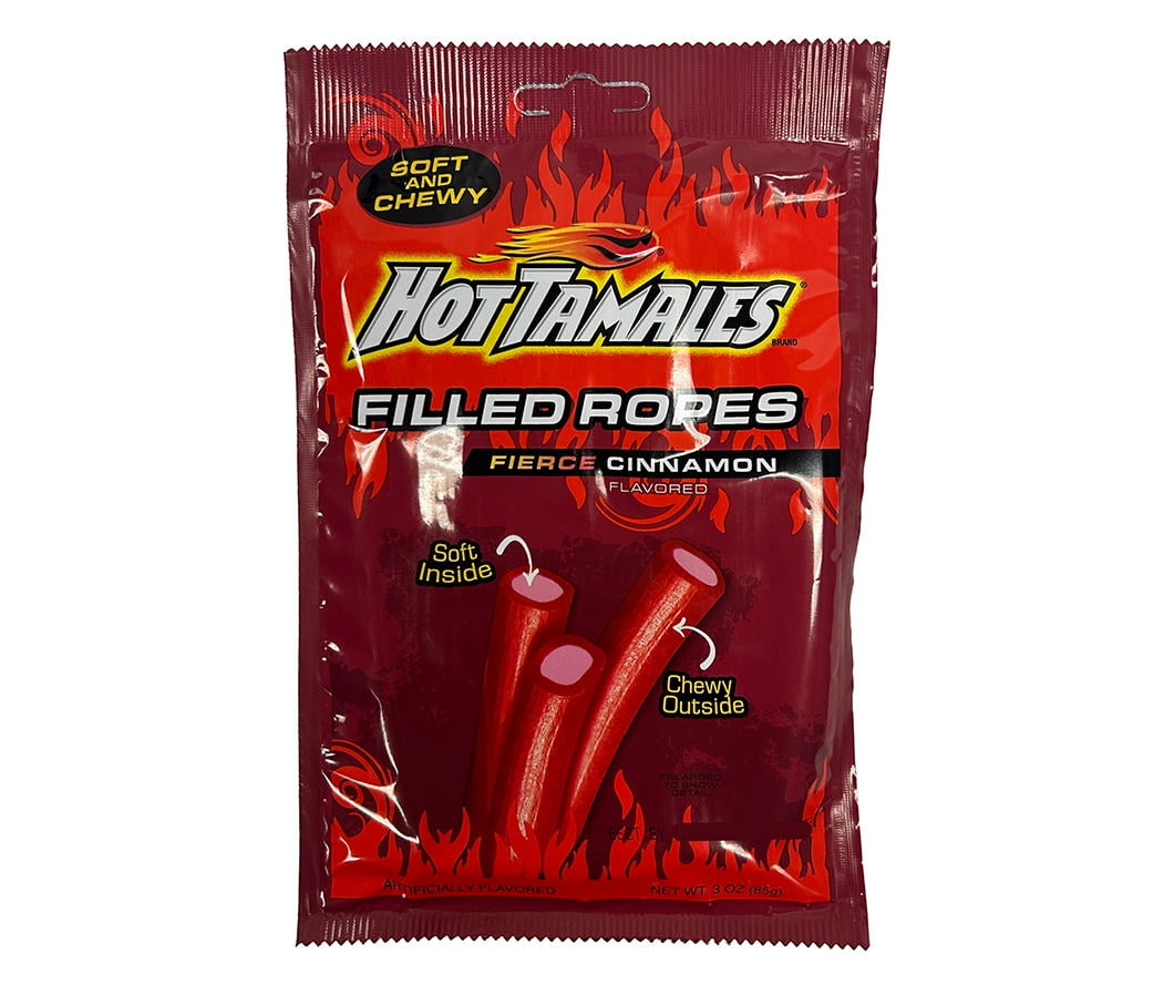 Hot Tamales Filled Licorice Ropes, Fierce Cinnamon Flavored, 3 Ounce ...
