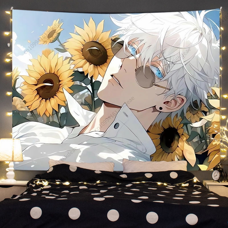 Hot Tapestry Decor Gojo Cute Satoru Jujutsu Kaisen Background Cloth ...