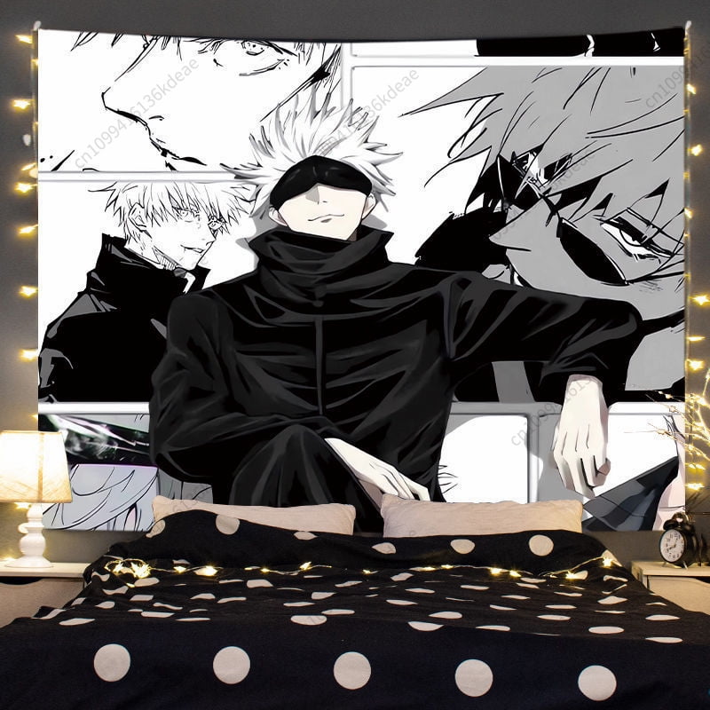 Hot Tapestry Decor Gojo Cute Satoru Jujutsu Kaisen Background Cloth ...