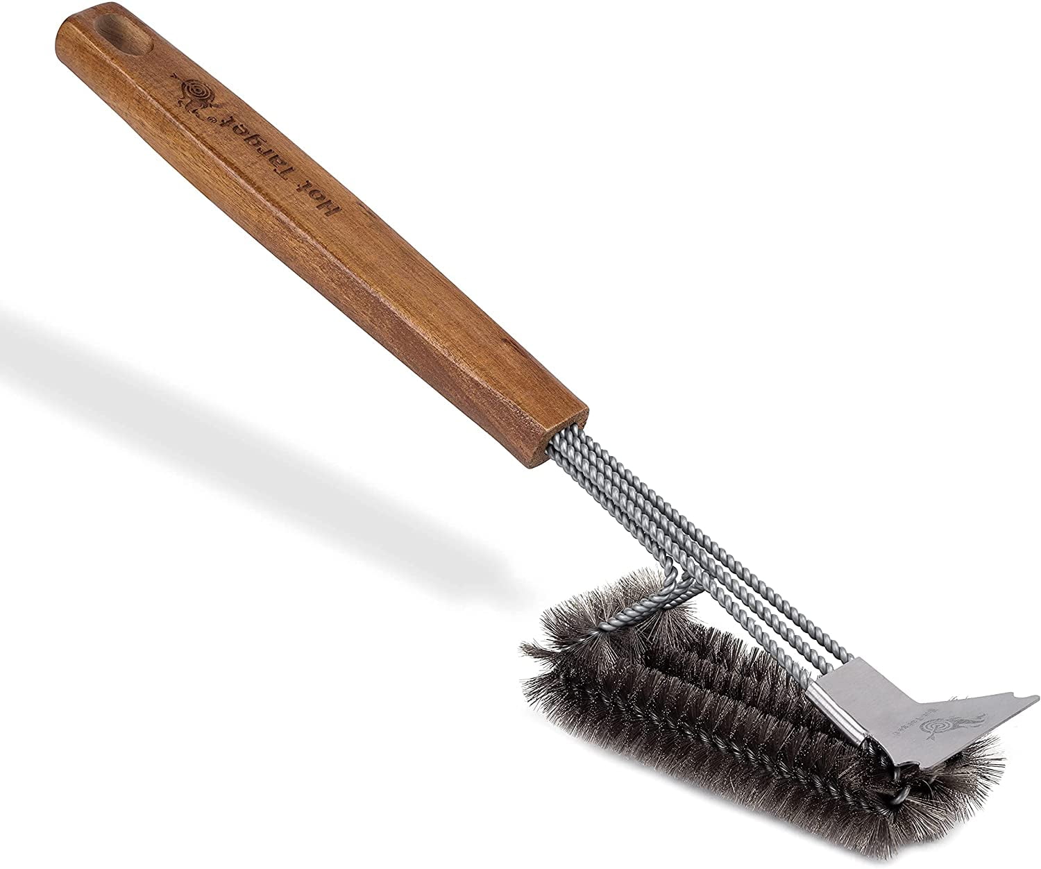 Hot Target Wood Handled Grill Brush and Scraper (18") - Walmart.com