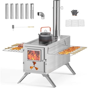DANCHEL S6 Compact & Portable Stainless Steel Folding Wood Stove with ...