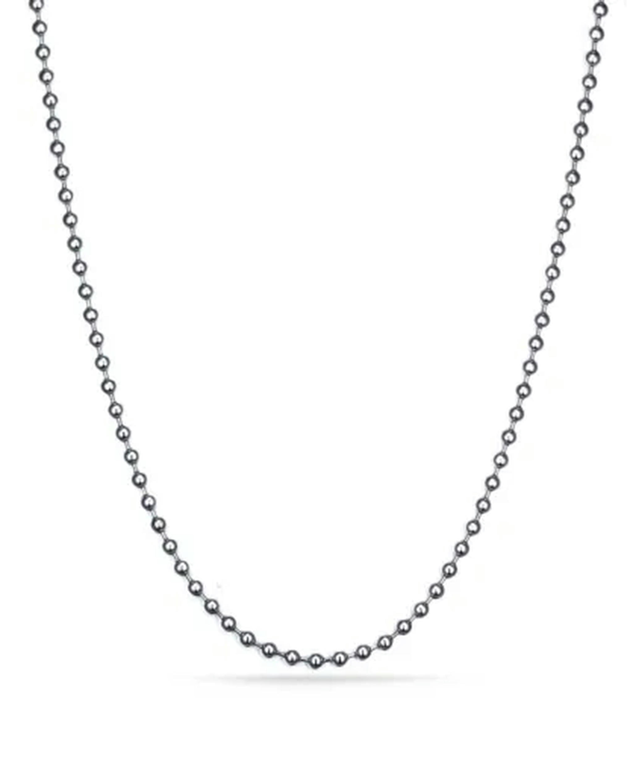 Hot Titanium Steel Beads Necklace Charm Silver/Gold/Black Long Chain ...