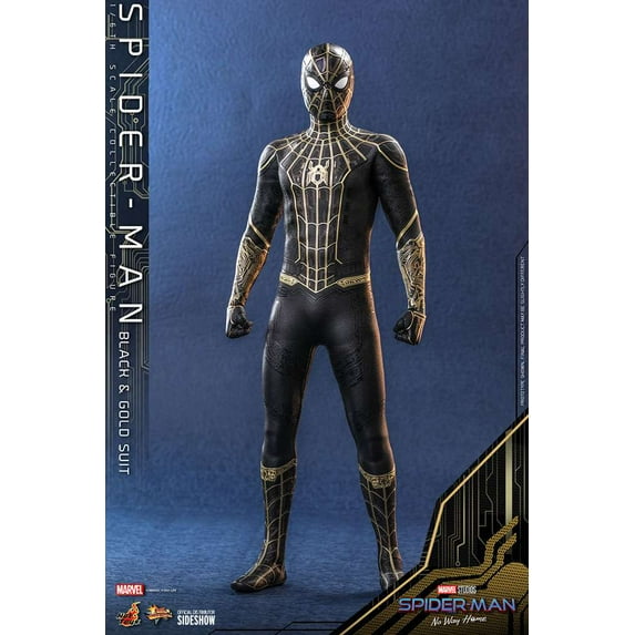 Hot Toys Spider-Man Black & Gold Spider-Man No Way Home MMS 1/6 Scale Exclusive - Walmart.com