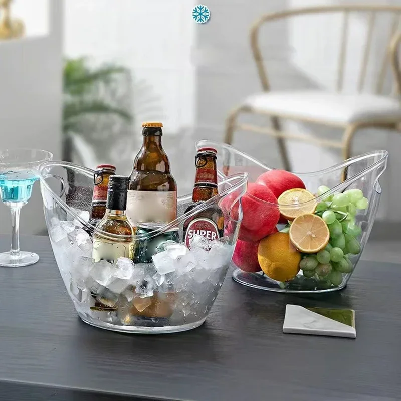 Hot Transparent Ice Cube Storage Bucket Beer Wine Bucket Bar Ice Bucket ...