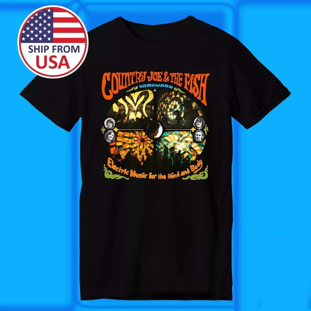 Hot Trend Country Joe And The Fish Men's Black T-shirt Size S-5XL ...