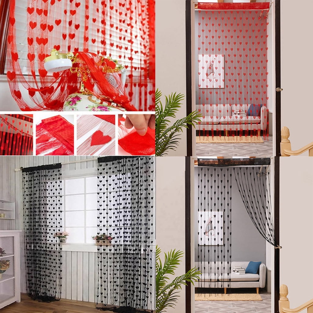 Hot Trend Now, 100x200cm Heart String Curtain, Window Door Divider ...