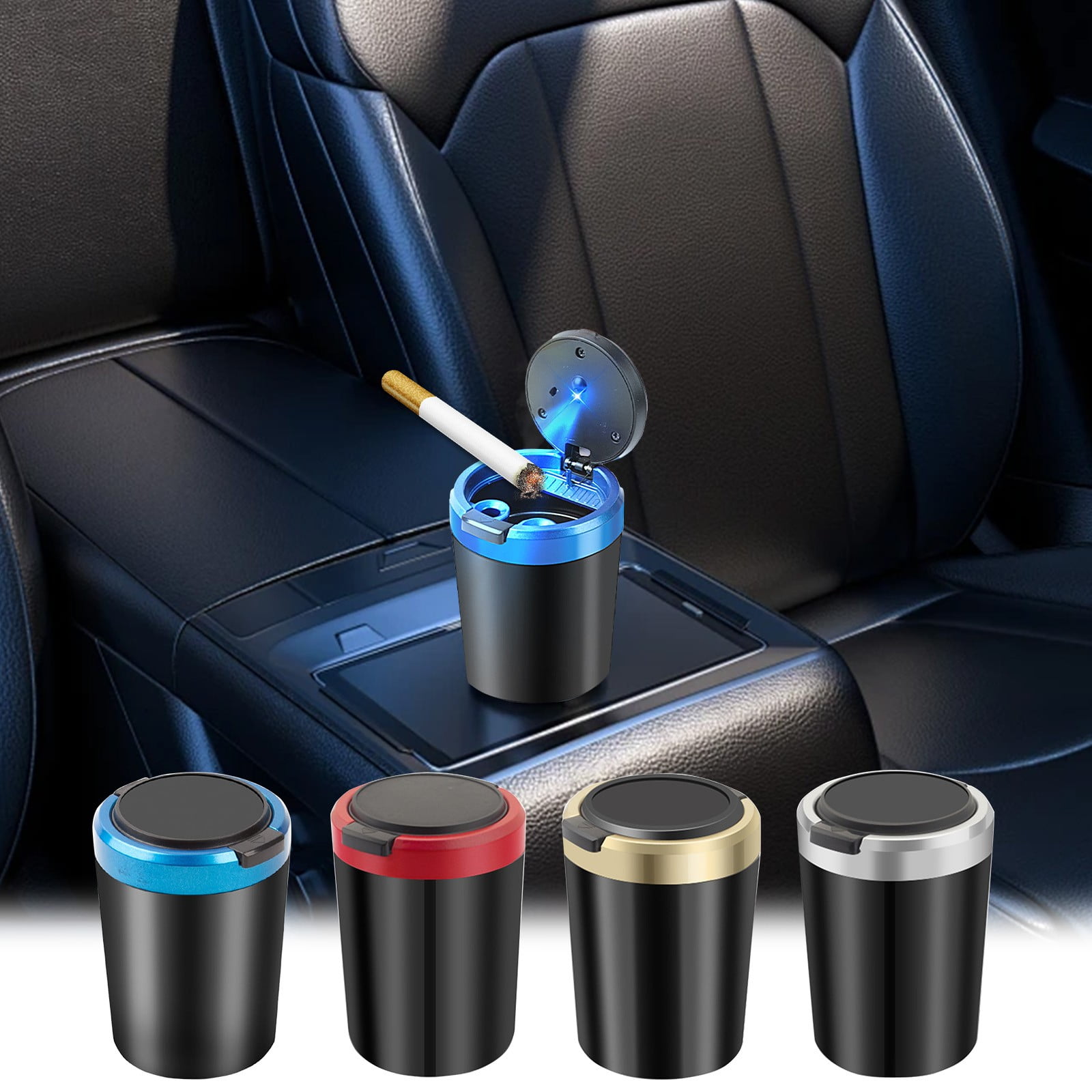 Hot Trend Now, Car Ashtray, Soot Prevention Lid, Metal Inner Tank, LED ...