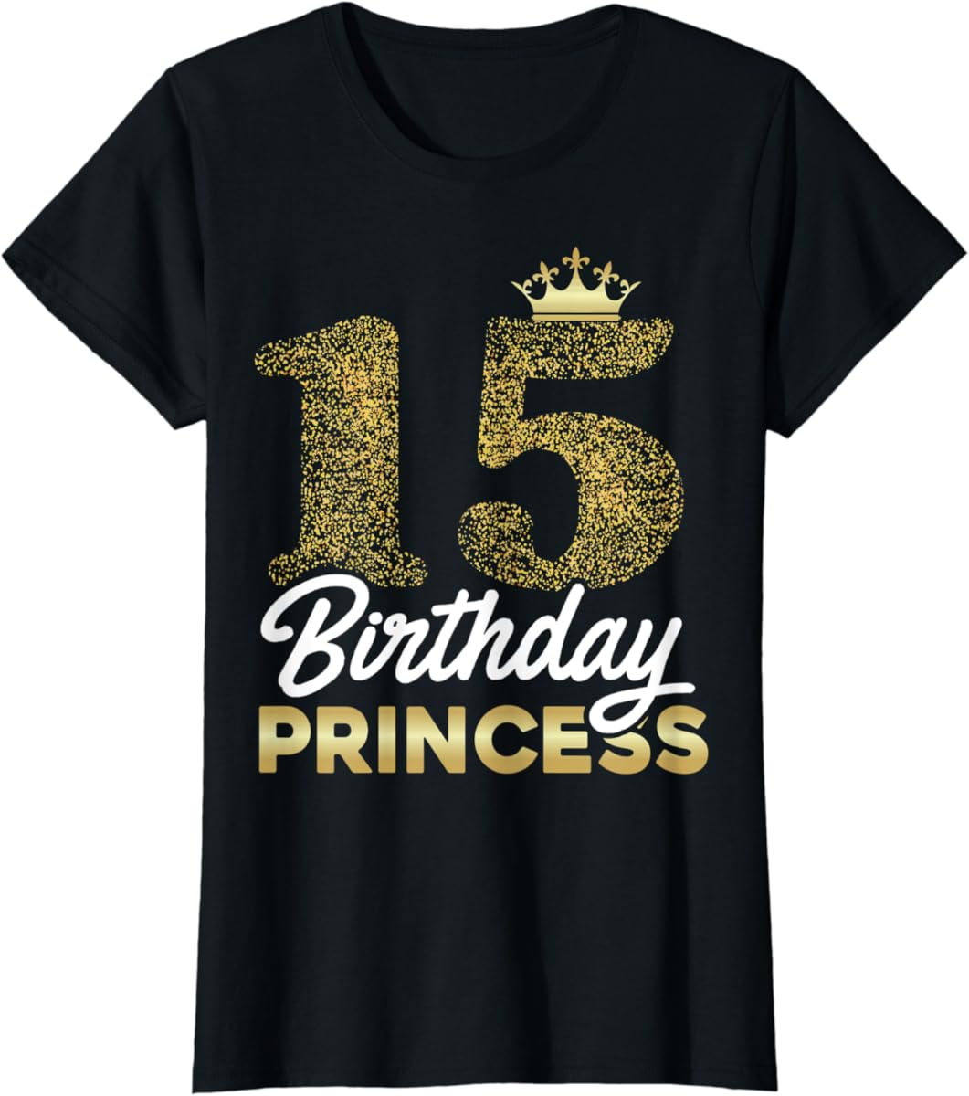 Hot Trending 15th Birthday Girl Princess Cute Retro Crown 15 years old ...