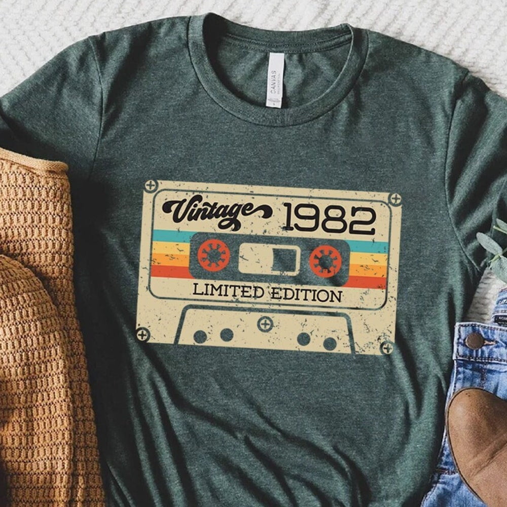 Hot Trending With 43Rd Birthday Shirt Gift, 1982 Cassette Shirt ...