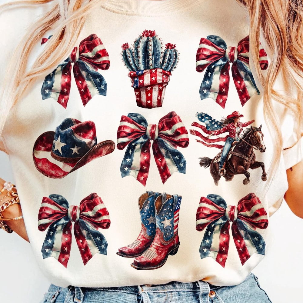 Hot Trending 4Th Of July Coquette Bow Shirt, Patriotic Shirt, 4Th Of ...