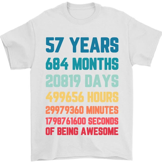 Hot Trending 57th Birthday 57 Year Old T-Shirt Design Preview Only ...