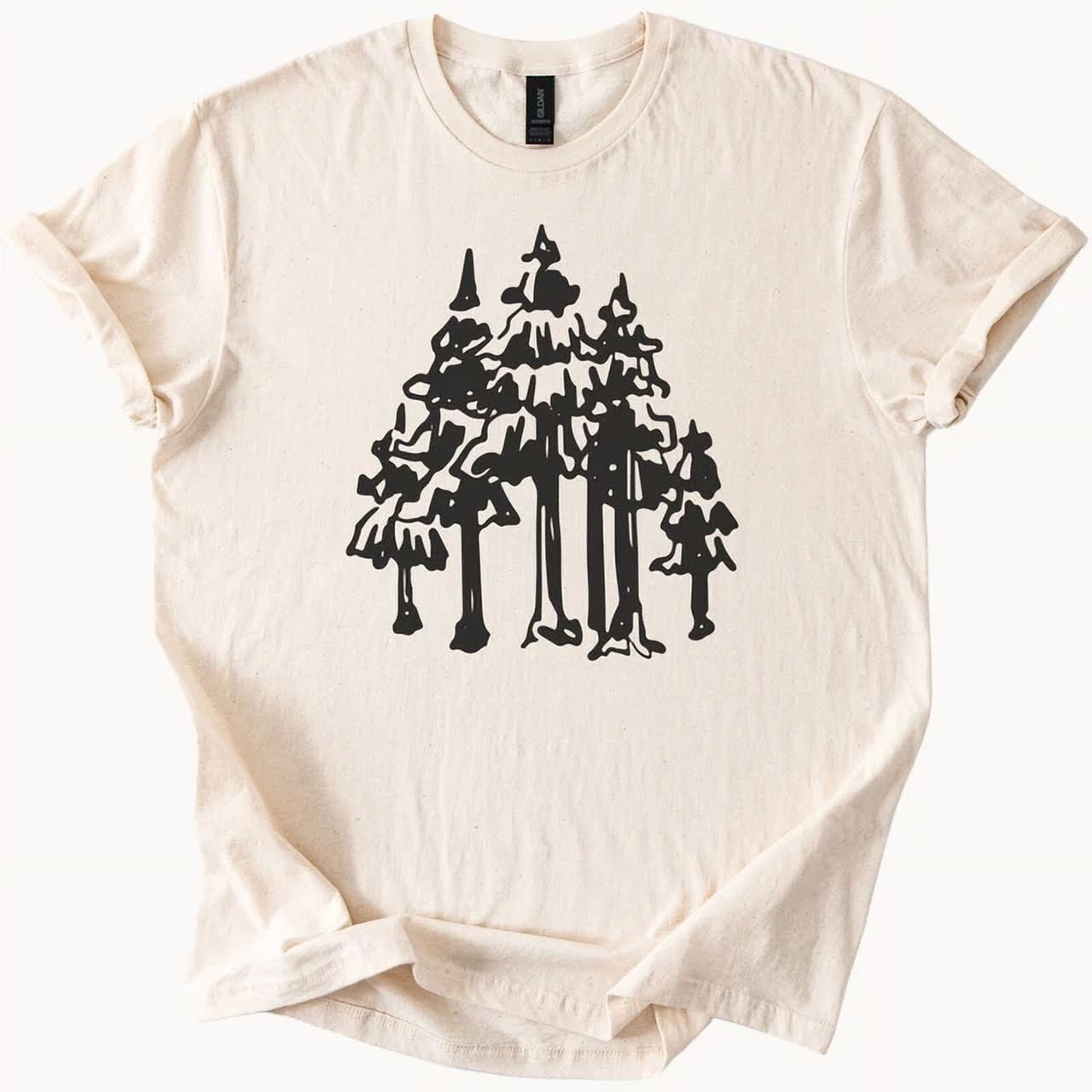Hot Trending Abstract Forest Tree Line Graphic Nature Hiking Camping T ...