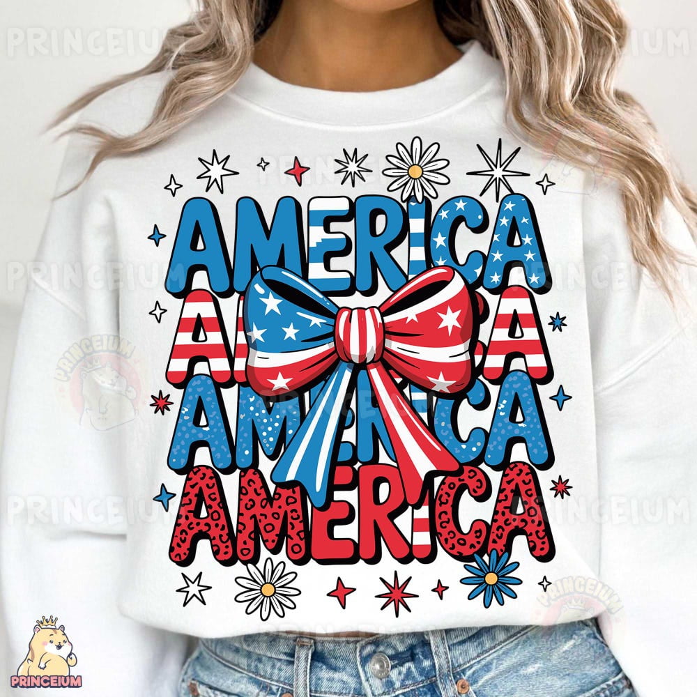 Hot Trending America Bow, Patriotic 4Th Of July, Red White Blue, Usa ...