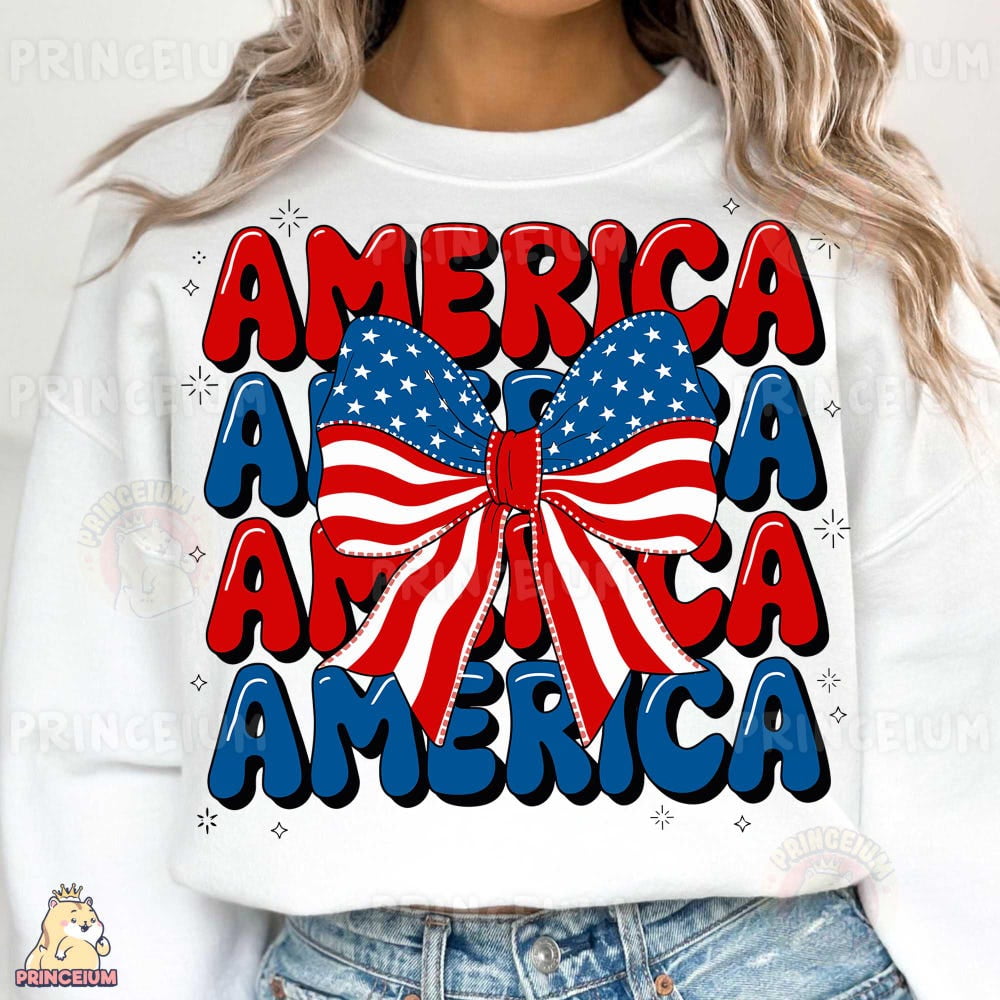 Hot Trending America Bow, Patriotic 4Th Of July, Usa Flag, Red White ...