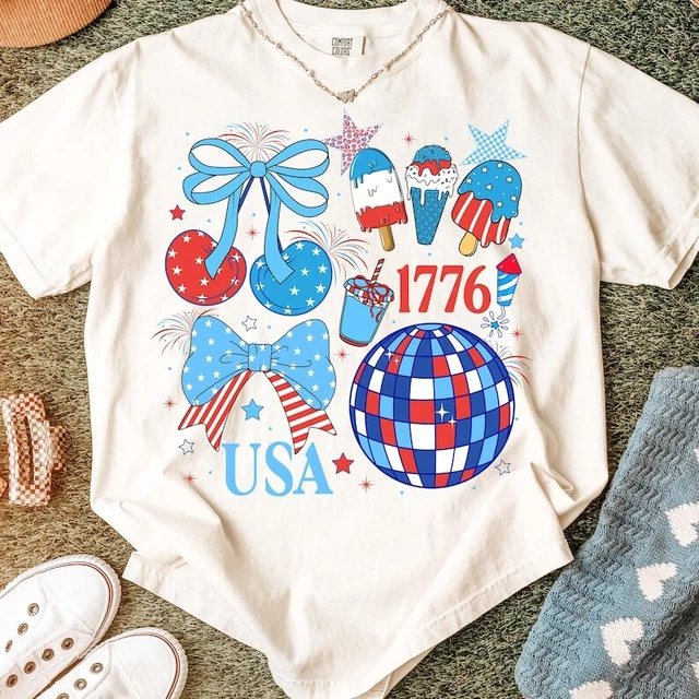 Hot Trending America Preppy Coquette Tee,4th of July,Vintage Usa ...