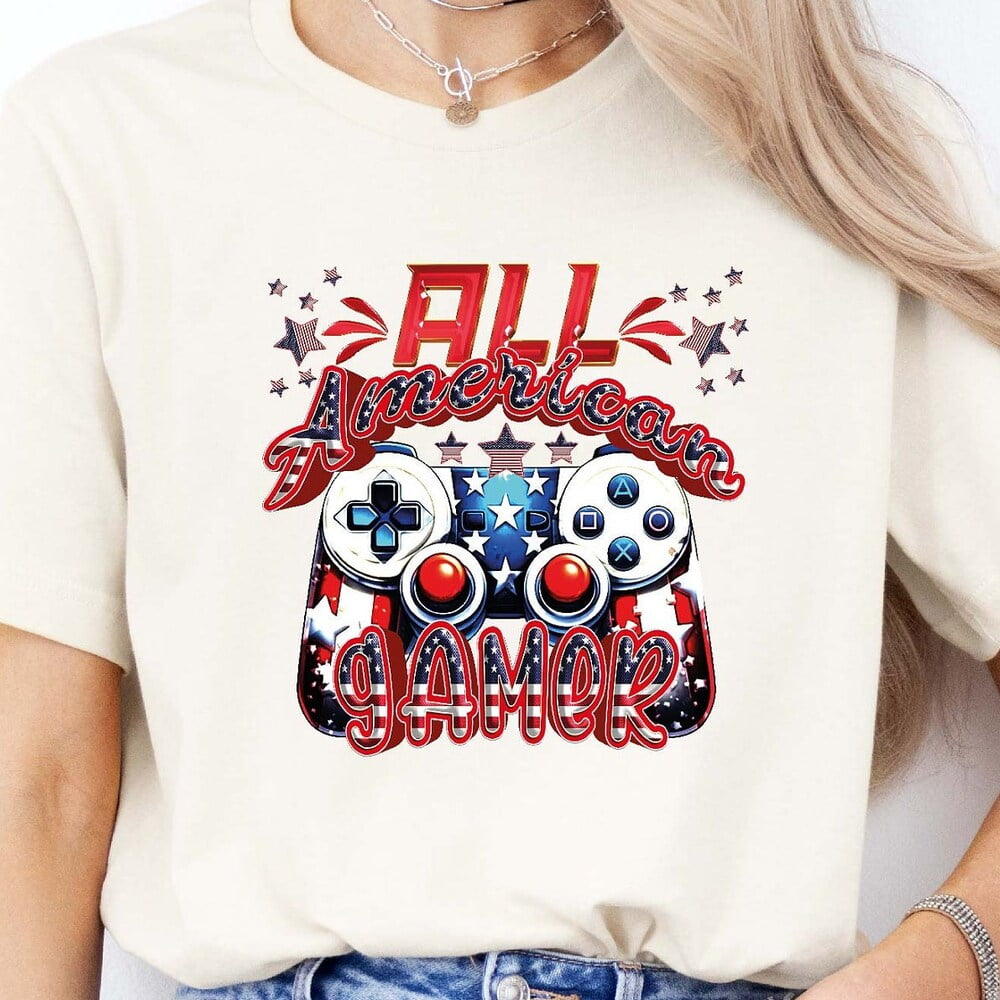 Hot Trending All American Gamer Shirt, Patriotic Gamer Shirt, American ...