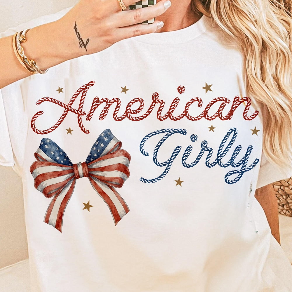 Hot Trending American Girly Shirt, Coquette 4Th Of July Shirt, 4Th Of ...