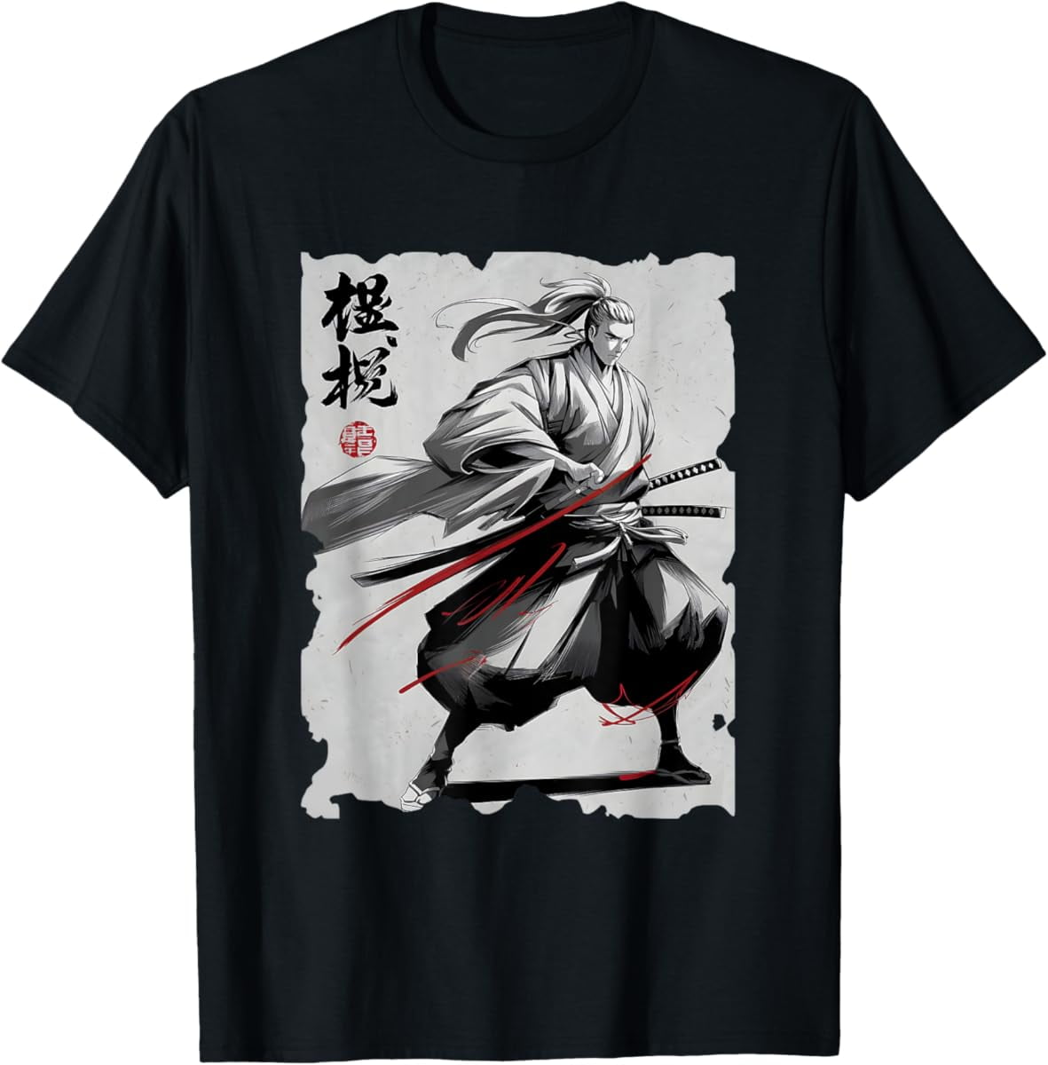Hot Trending Anime Samurai Warrior Japanese Art - Vintage Sumi-e ...