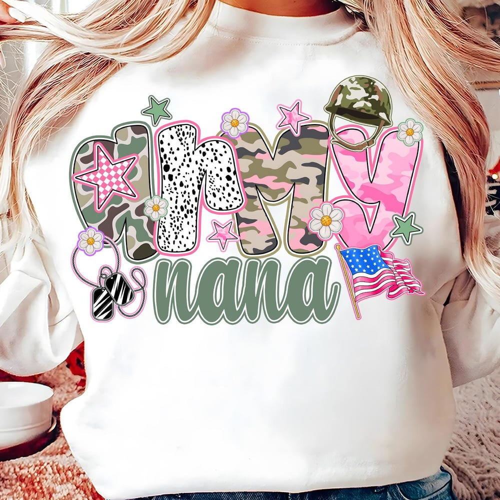 Hot Trending Army Nana, Military Family, Camo Nana, Patriotic Nana, Army Support, Soldier Family ...