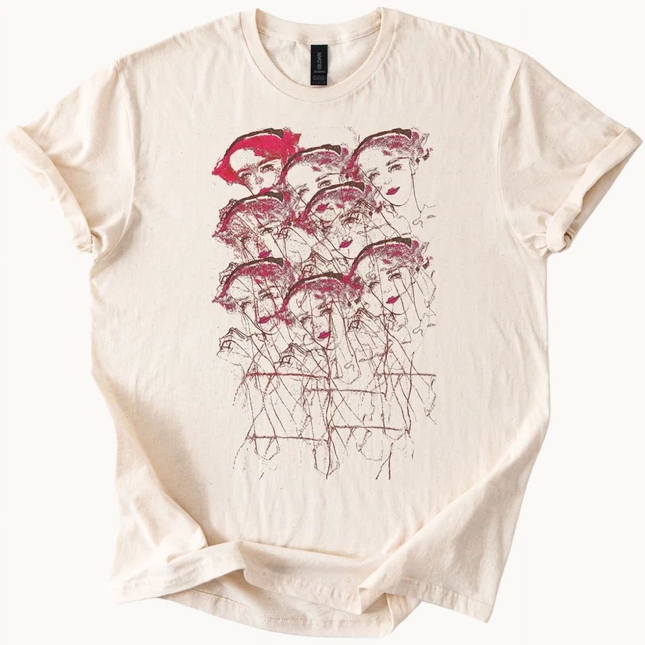 Hot Trending Artsy Faces Graphic Tee Unique Abstract Design Shirt ...