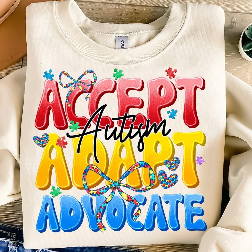 Hot Trending Autism Accept Adapt Advocate, Autism, Autism Month, Autism ...