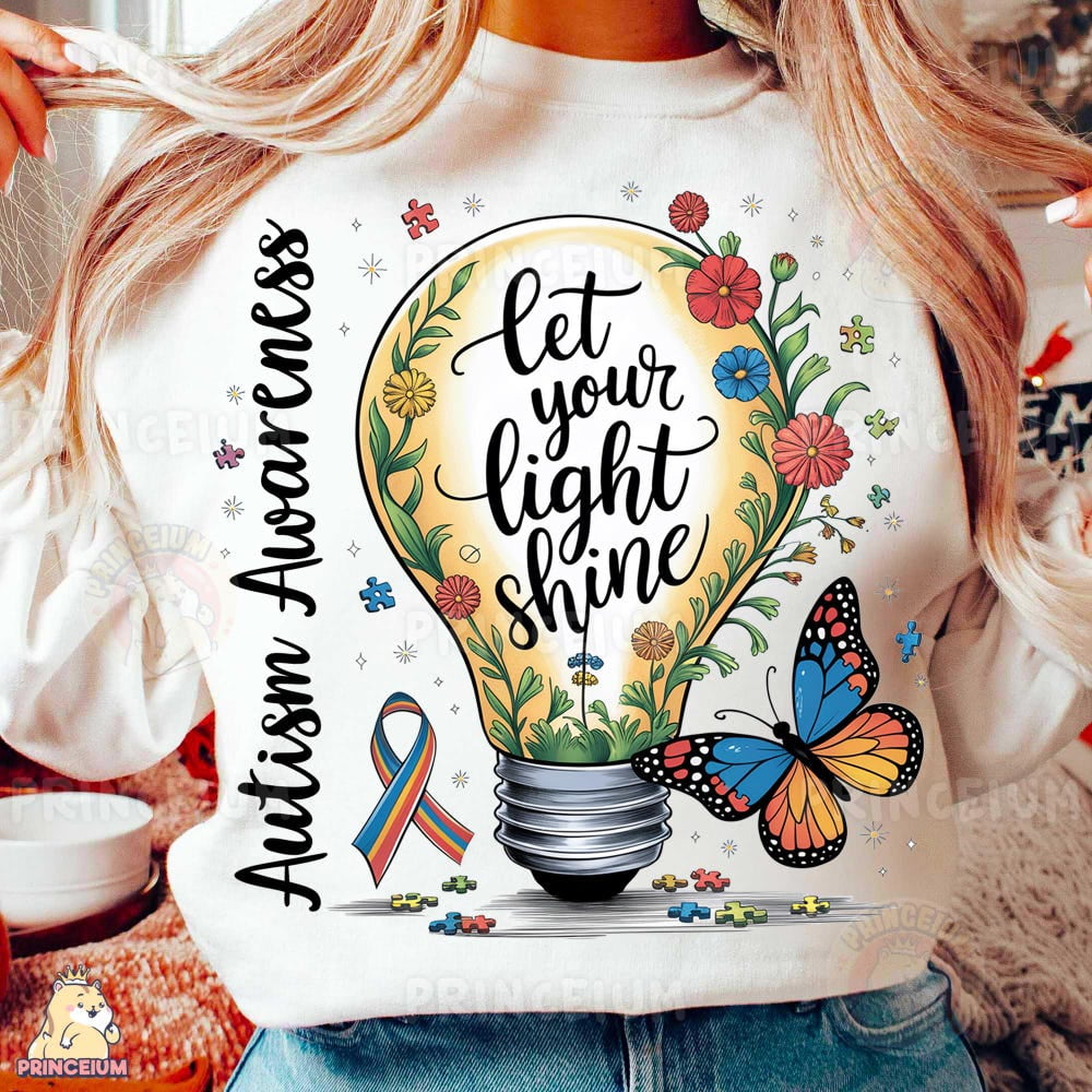 Hot Trending Autism Awareness, Let Your Light Shine, Light Bulb, Puzzle ...