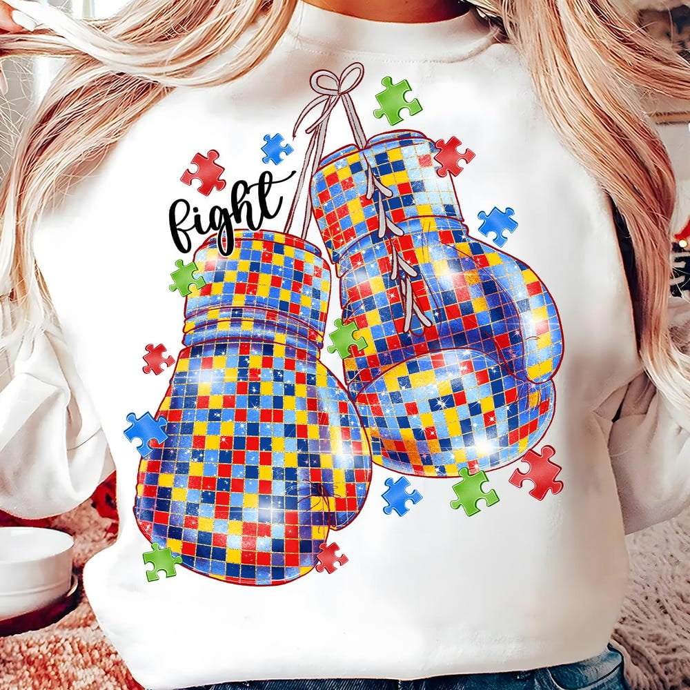 Hot Trending Autism Fight Boxing Gloves, Retro Autism Bow, Autism Mama ...