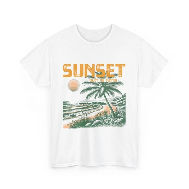 Hot Trending Beach Vibes T-Shirt | Summer Ocean Waves Tee | Sunset Enjoy The Summer Shirt Design ...
