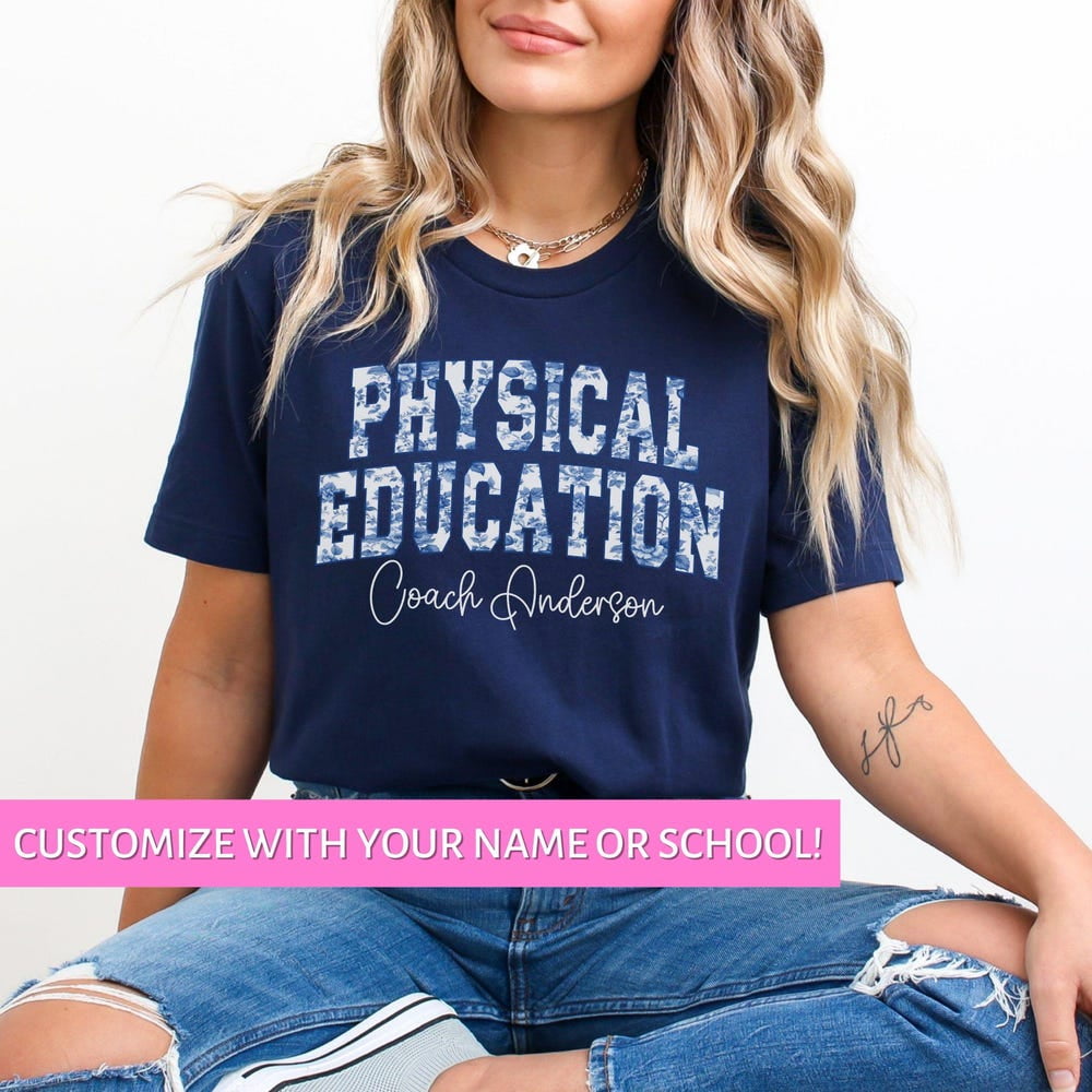 Hot Trending With Blue Toile Pe Teacher Shirt Physical Education ...