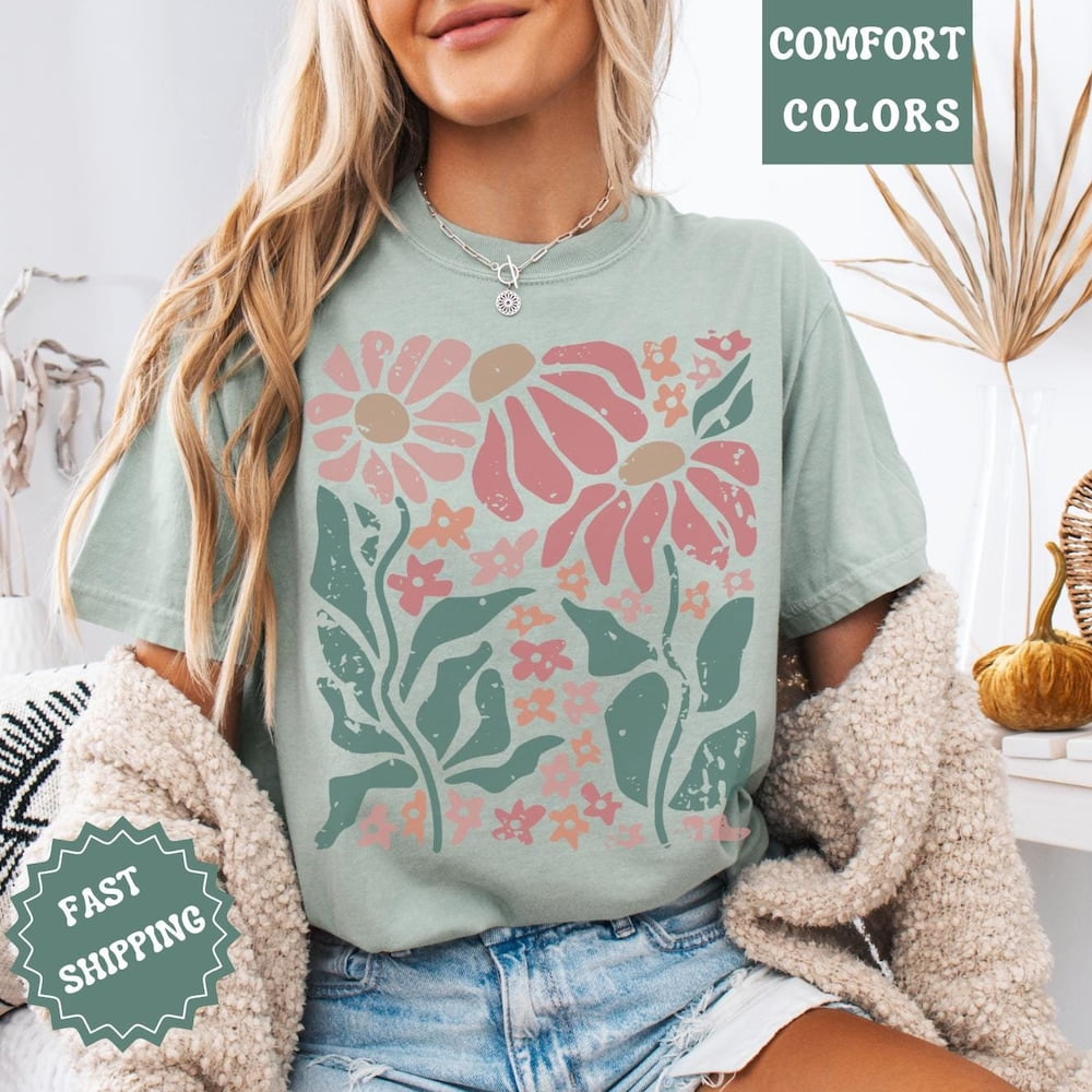 Hot Trending Boho Daisy Flower Botanical Boho Wildflower Plant Retro ...