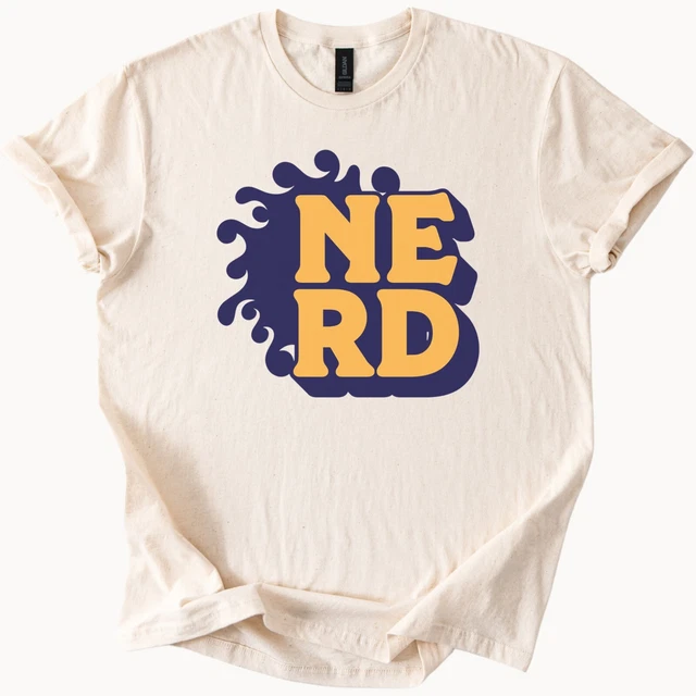 Hot Trending Bold Nerd Graphic Tee Retro Style Typography Funny Smart ...