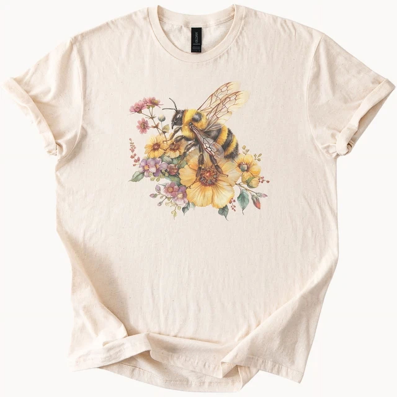 Hot Trending Bumblebee Flowers Tee Cute Honey Bee Graphic Shirt Design ...